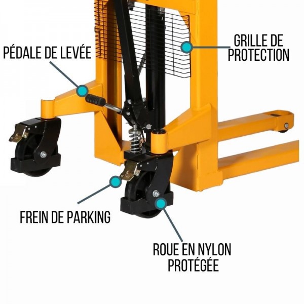 Gerbeur manuel 1 tonne levée rapide 1600mm - TranspaletteManuel